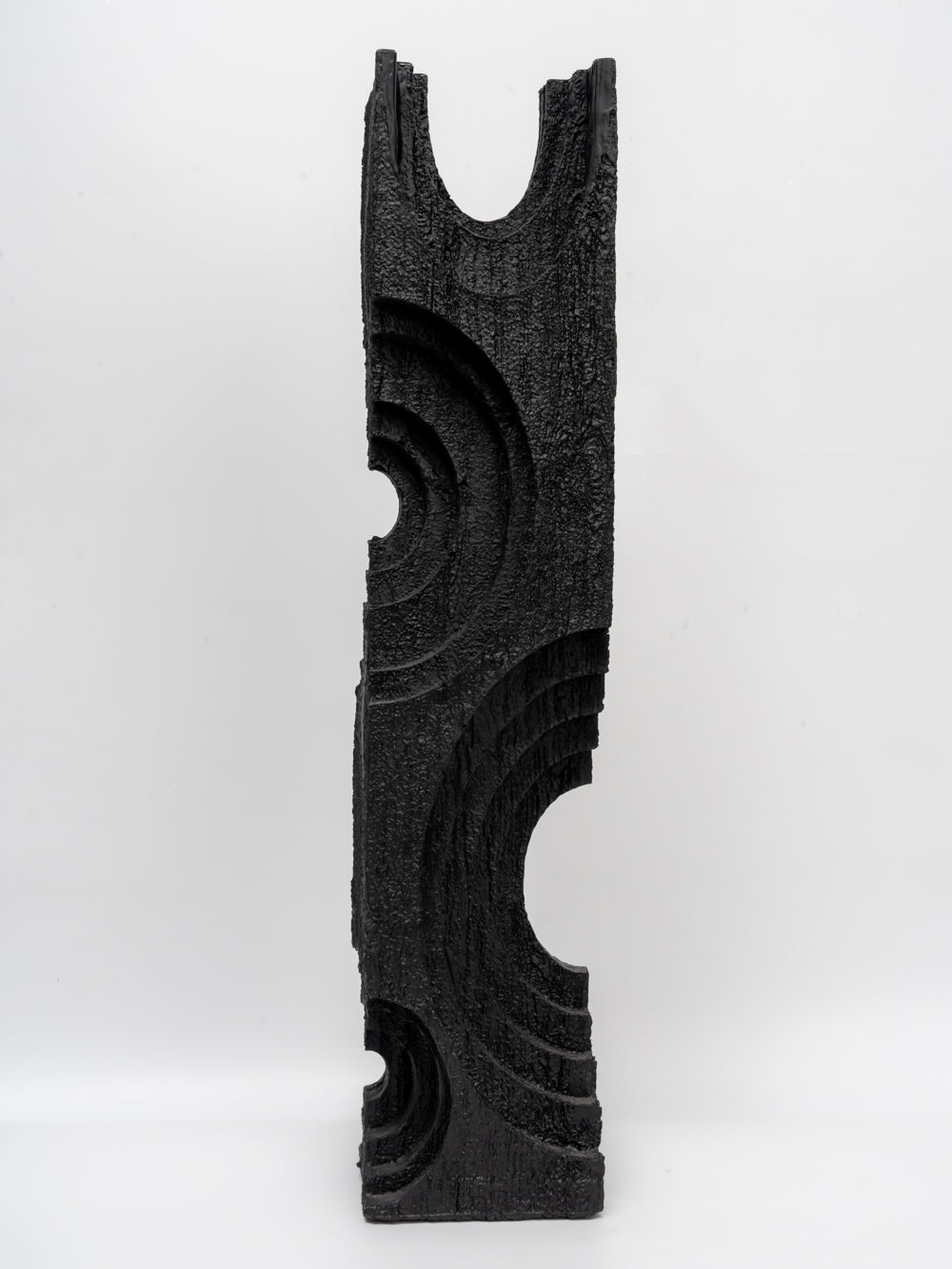Luxe Charcoal Crest Abstract Sculpture