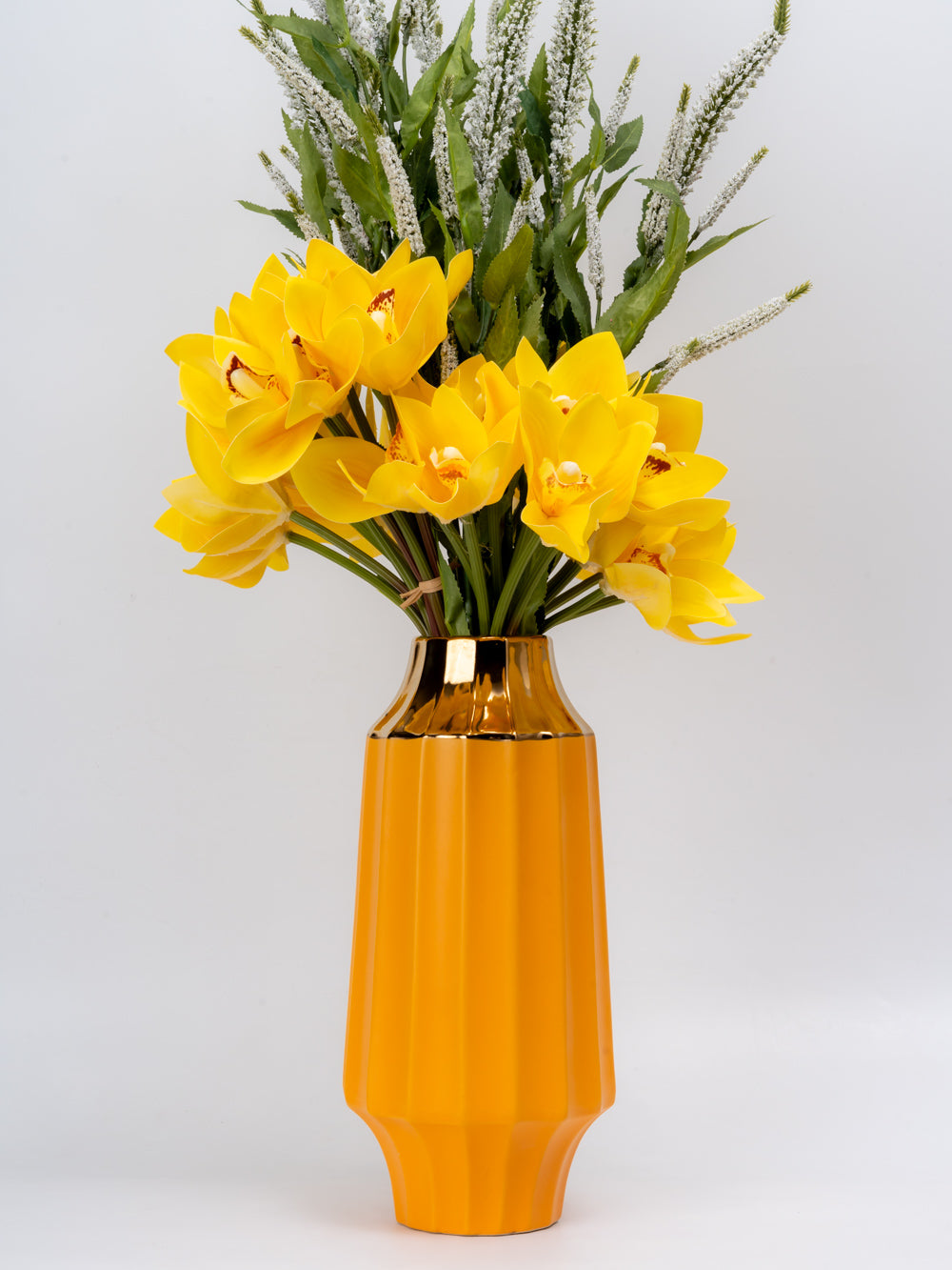 Amber Luxe Glazed Ceramic Vase